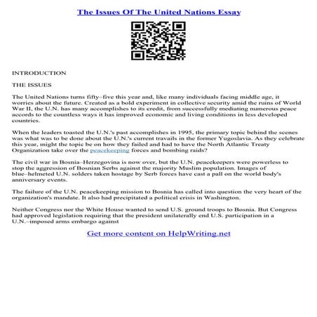 United Nations Essay | PDF