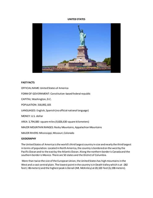USA: A brief introduction | PPT | North America Travel | Travel Locations