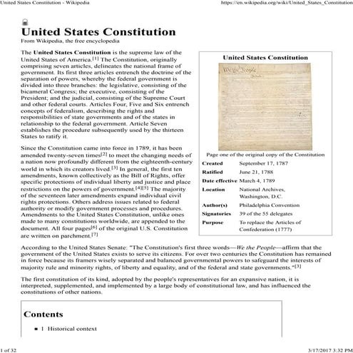 United States Constitution wikipedia (highlighted) | PDF