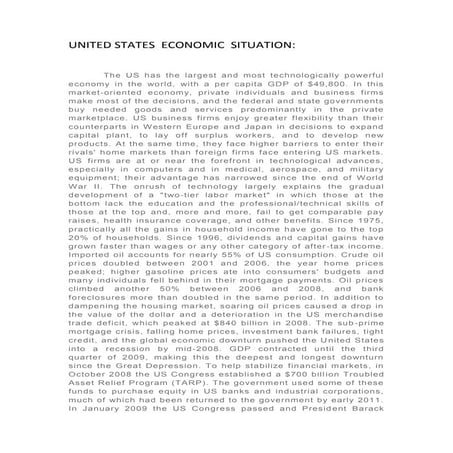 United states economic situation | PDF