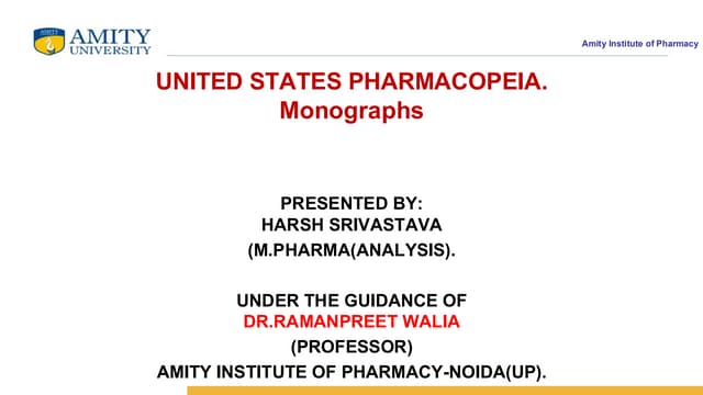 United State Pharmacopeia 47 - NF 42 (USP 2024) | PPTX