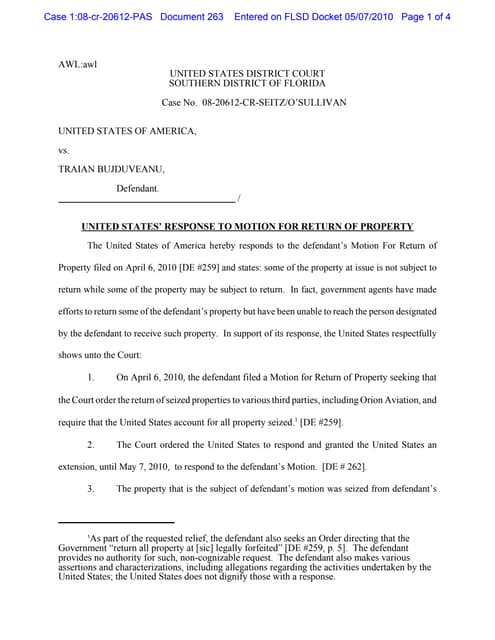 Government’s motion for extension of time to file response to defendant ...