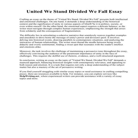 United We Stand Divided We Fall Essay.pdf