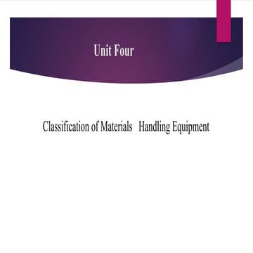 Design of Materials Handling Equipment, Classification of Material ...