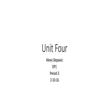 Unit four powerpoint | PPT