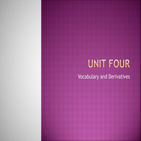 Unit Four Vocabulary | PPT