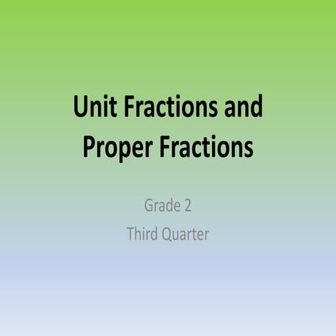 Unit fractions and Proper Fractions | PPTX