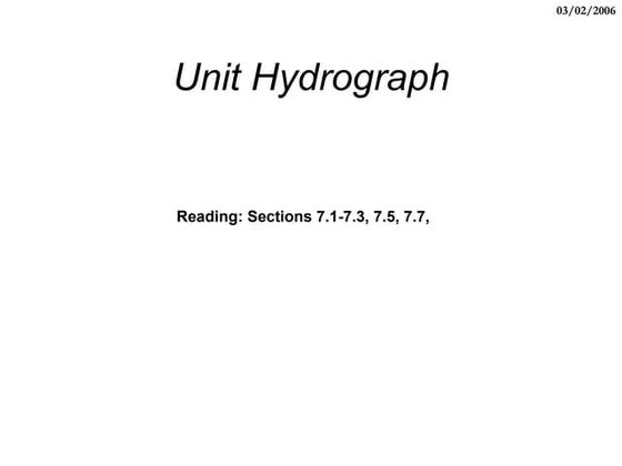 Synthetic unit hydrograph | PPT