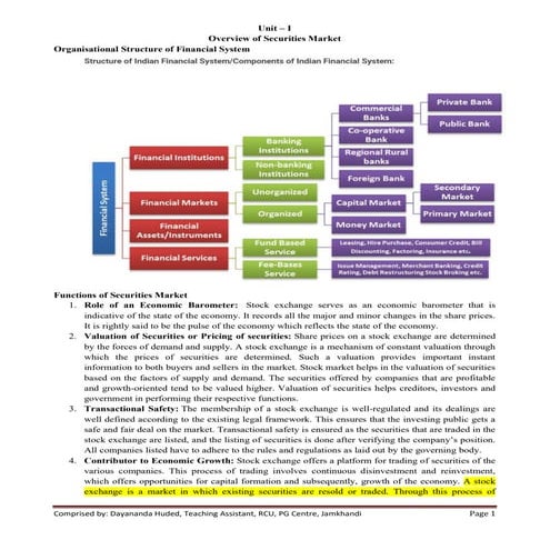Overview of Securities Market | PDF