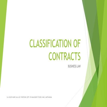 Classification of Contracts | PPTX