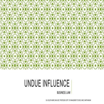 Undue Influence | PPTX