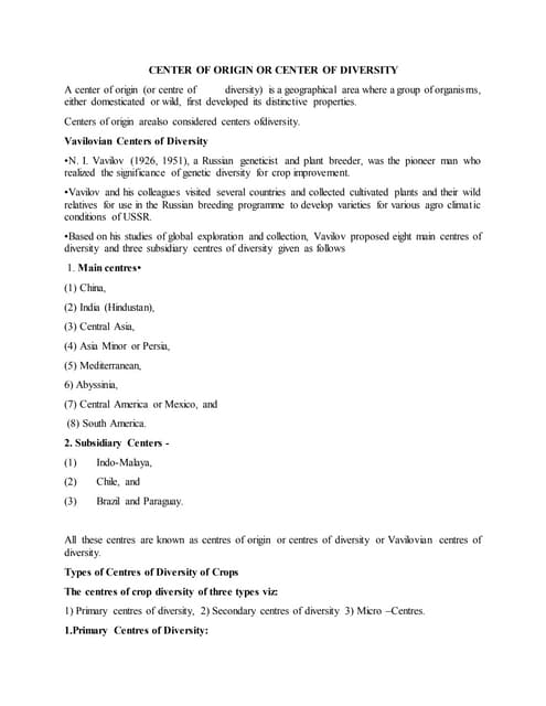 01 centers of diversity | PPT