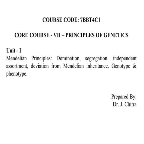 Genetics and Inheritance | PPTX