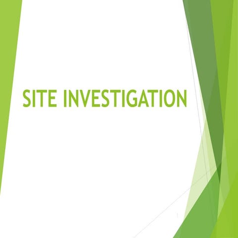 Unit I - Site Investigation and Soil Exploration | PPT