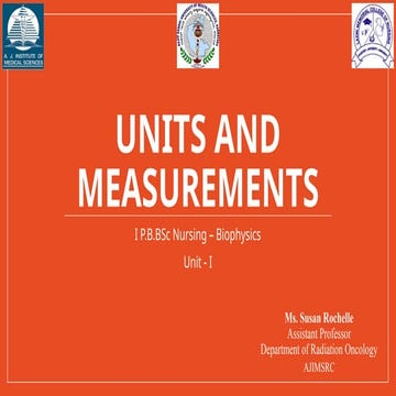 Bio physics, Unit -1. P.B. B.Sc Nursing | PPTX
