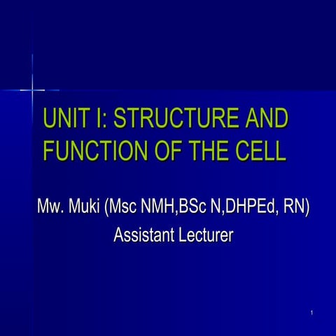 Unit i cell structure and function 2008 | PPT