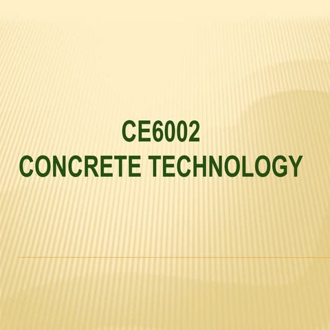 Concrete Technology Study Notes | DOCX