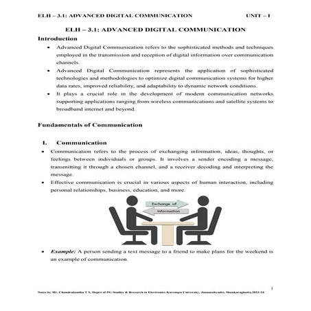 ELH – 3.1: ADVANCED DIGITAL COMMUNICATION UNIT – I Digital modulation techniques | PDF