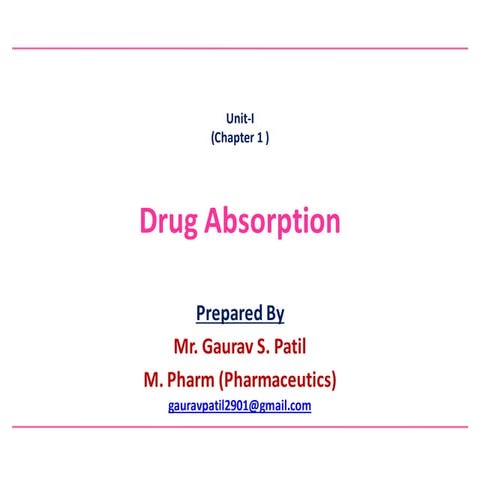 Biopharmaceutics: Drug Absorption and Factor Affecting Drug Absorption ...