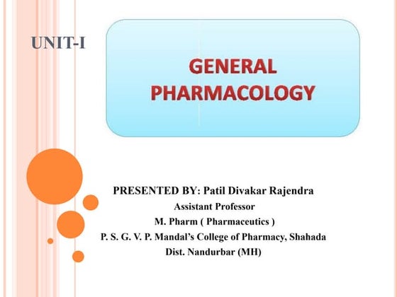Basic concepts of pharmacology | PPT | Chemistry | Science