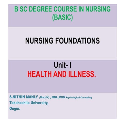 HEALTH AND ILLNESS in Nursing Foundation .pptx