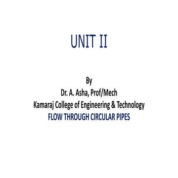 Unit ii Flow through circular pipes | PPT
