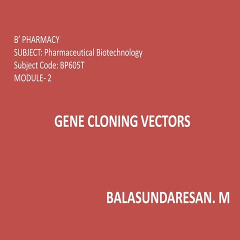 Cloning Vector Pptx