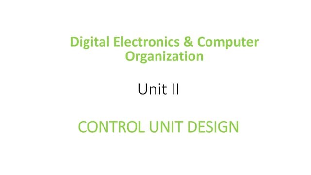 Timing and control | PPTX | Programming Languages | Computing