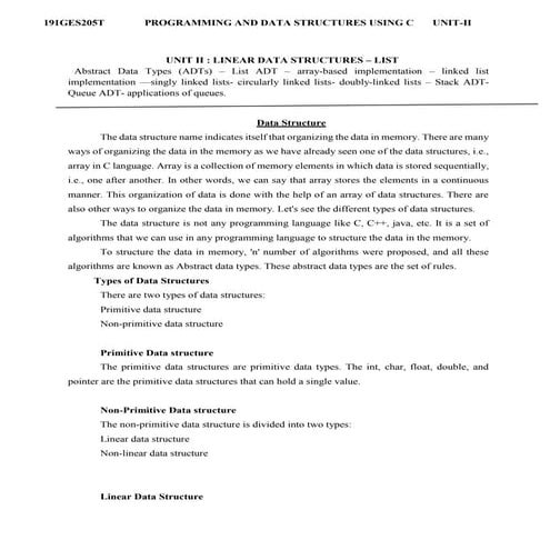 UNIT II.docx | Programming Languages | Computing