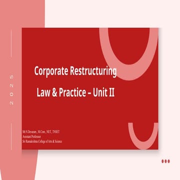 Legal Framework for Strategic Planning in Restructuring | PPTX