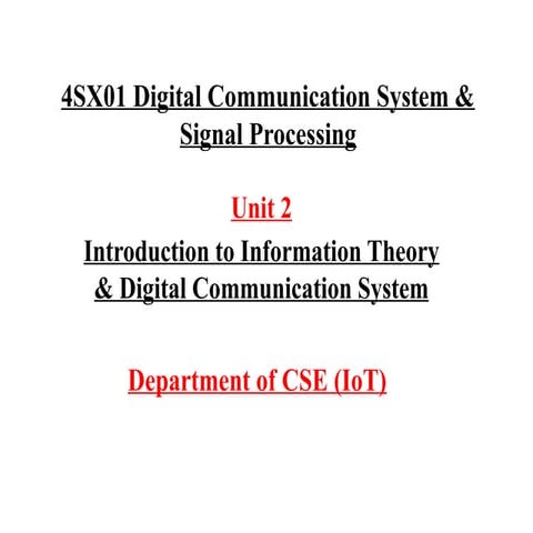 Unit II.Digital Communication basicspptx | PPTX