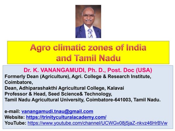 Cropping Systems Of India For Differet Agro Climatic Zones