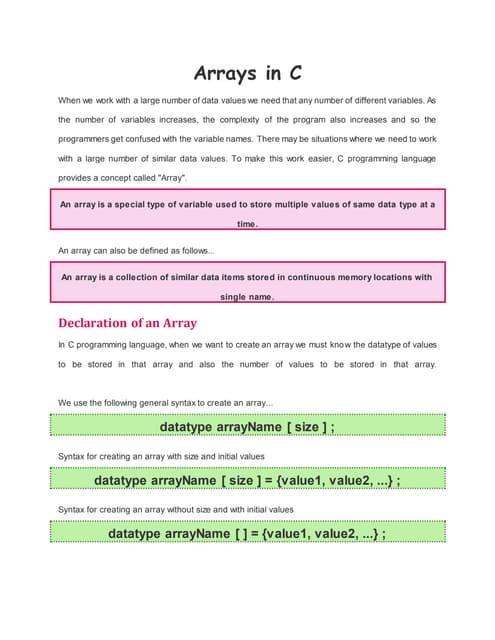 Arrays in Java