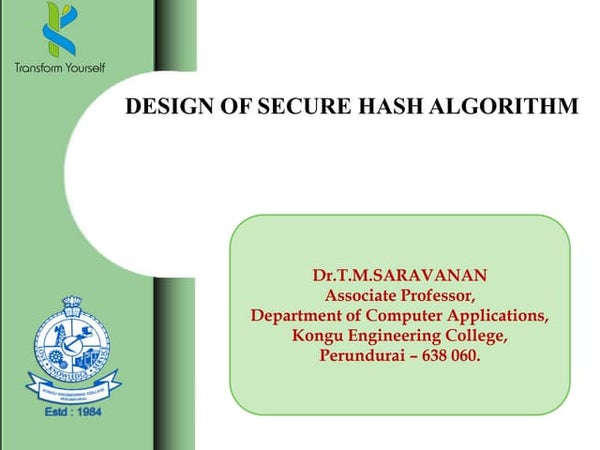 Secure Hash Algorithm Ppt 4446