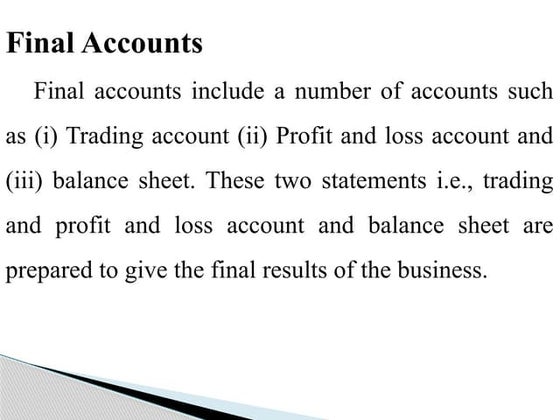 Format of all accounts for O Levels | PDF
