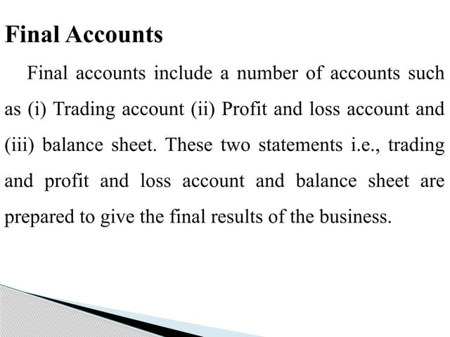 Profit and Loss Account | PPTX
