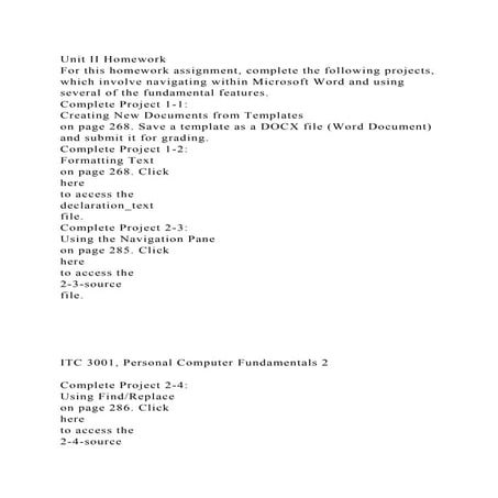 Unit II Homework For this homework assignment, complete the follow.docx