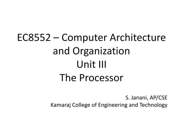 Chapter 4 The Processor | PPT