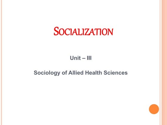 AGENTS OF SOCIALIZATION | PPT