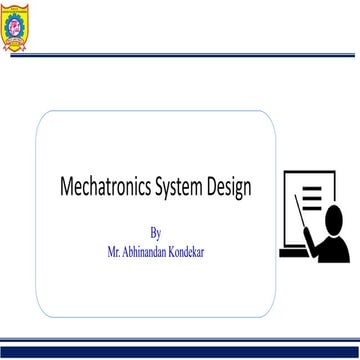 Mechatronics system Design Unit_I_II.ppt | Technology & Computing