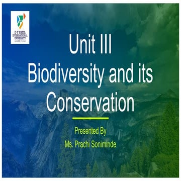 Biodiversity & Conservation | PPT