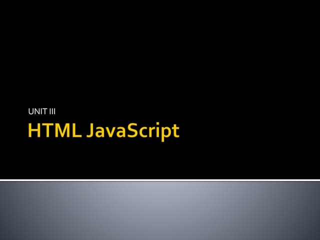 Fybsc It Web Programming Unit Iii Javascript Ppt