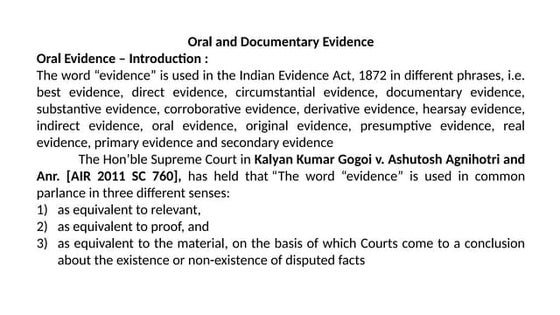 Types of Evidence | PPTX