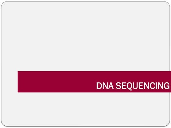 DNA Sequencing- Sanger's Method | PPT