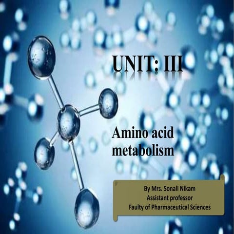 UNIT III_Amino acid Metabolism biochemistry | PPTX