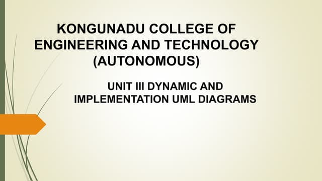 Unit Iii Dynamic And Implementation Uml Diagramspptx Graphics Software Computer Software