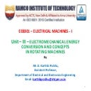 UNIT – III Electro Mechanical Energy Conversion and Basic Concepts in ...