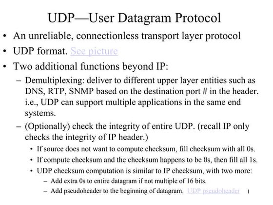 #1 (TCPvs. UDP) | PPT
