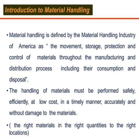 material handling equipment | PPTX