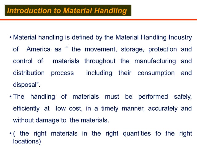 Material handling | PPTX